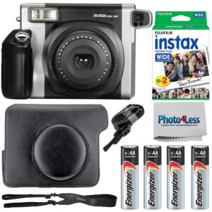 fujifilm instax wide 300 instant camera + fujifilm instax wide instant film twin pack (16385995) + energizer batteries (4 pack) + case for fuji wide 300 camera