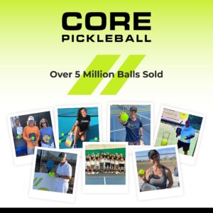 CORE Pickleball Balls for Professionals and All Levels of Play, USA Pickleball Approved Durable Outdoor Pickleball Balls with 40 Holes (6 Pack FBM)