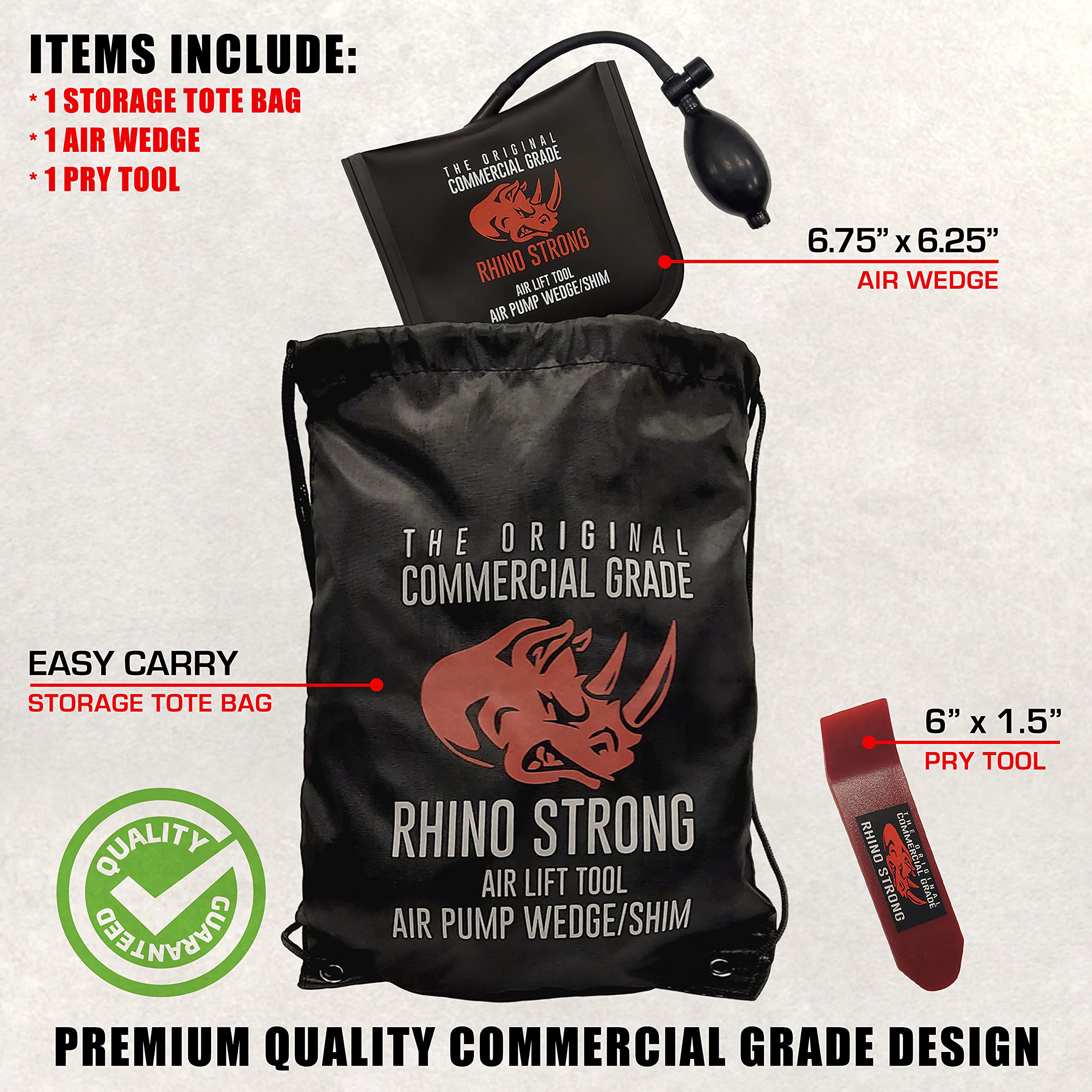 The Original Rhino Strong Commercial Grade Air Wedge Bag Pump Professional Leveling Kit & Alignment Tool Inflatable Shim Bag Single