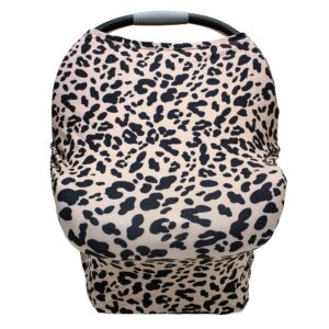 nursing cover carseat canopy-multi-use soft stretchy car seat covers for nursing scarf, breast feeding, high chair, shopping cart cover, park swing, changing table cover-girl or baby boy-cheetah print