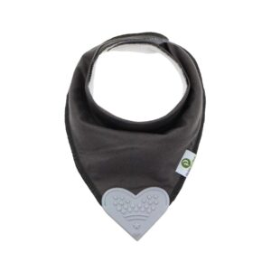 Pickle & Olive Baby Bandana Teething Bibs with Attached Silicone Teether - Set Of 4 -Solid Blues