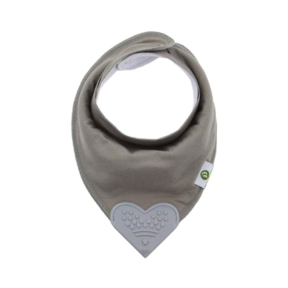 Pickle & Olive Baby Bandana Teething Bibs with Attached Silicone Teether - Set Of 4 -Solid Blues