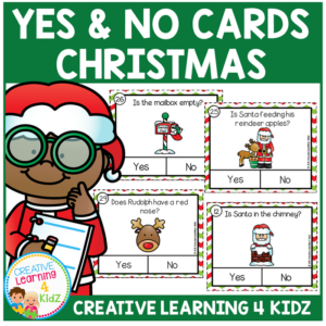 yes & no christmas picture question task cards