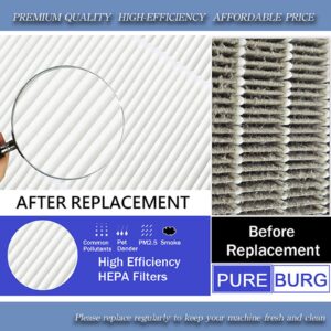 PUREBURG Replacement Filter Set Compatible with hOmeLabs HME020248N Air Purifier, H13 HEPA Activated Carbon Air Clean,2-Pack