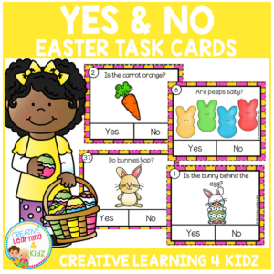 yes & no easter picture question task cards