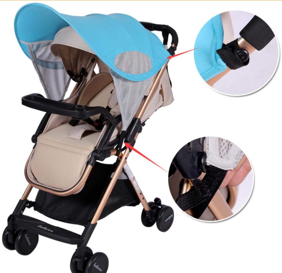 2-in-1 Baby Stroller Sun Shade&Cover Net Awning Windproof Anti-UV Safe Umbrella Canopy Universal Fit Breathable Cover for Stroller Car Seat Jogger Travel Accessories