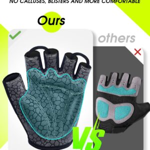 Tanluhu Cycling Gloves Mountain Bike Gloves Half Finger Road Racing Riding Gloves Breathable Shock-Absorbing Biking Gloves for Men and Women (Black, L)