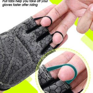 Tanluhu Cycling Gloves Mountain Bike Gloves Half Finger Road Racing Riding Gloves Breathable Shock-Absorbing Biking Gloves for Men and Women (Green, L)