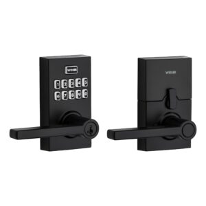 weiser smartcode 10 lever electronic lock, matte black