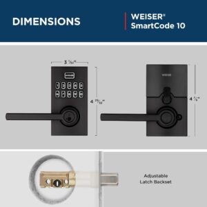 Weiser SmartCode 10 Lever Electronic Lock, Matte Black