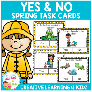 yes & no spring picture question task cards