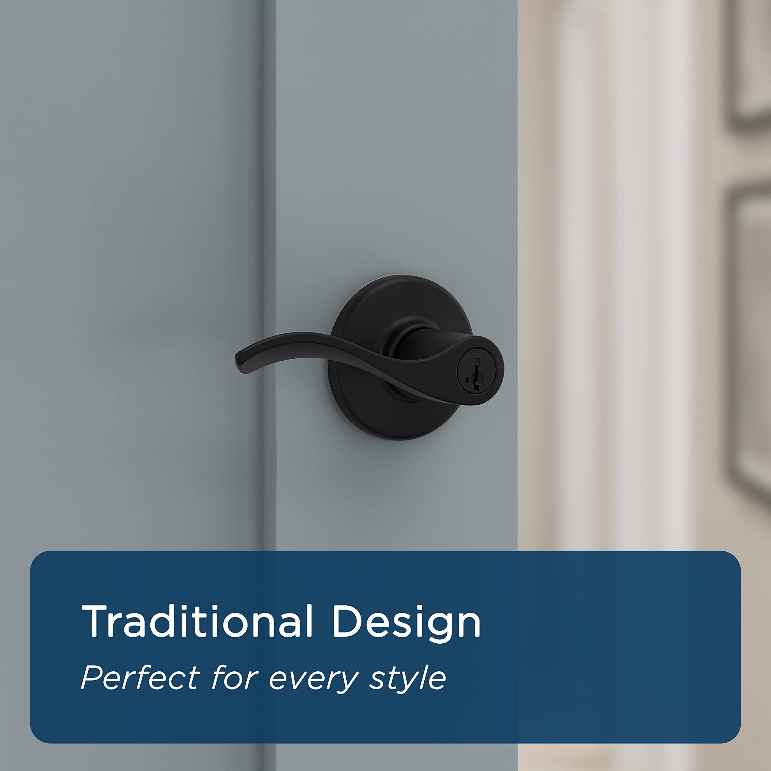 Belmont Entrance Leverset - Matte Black + Smart Key Technology