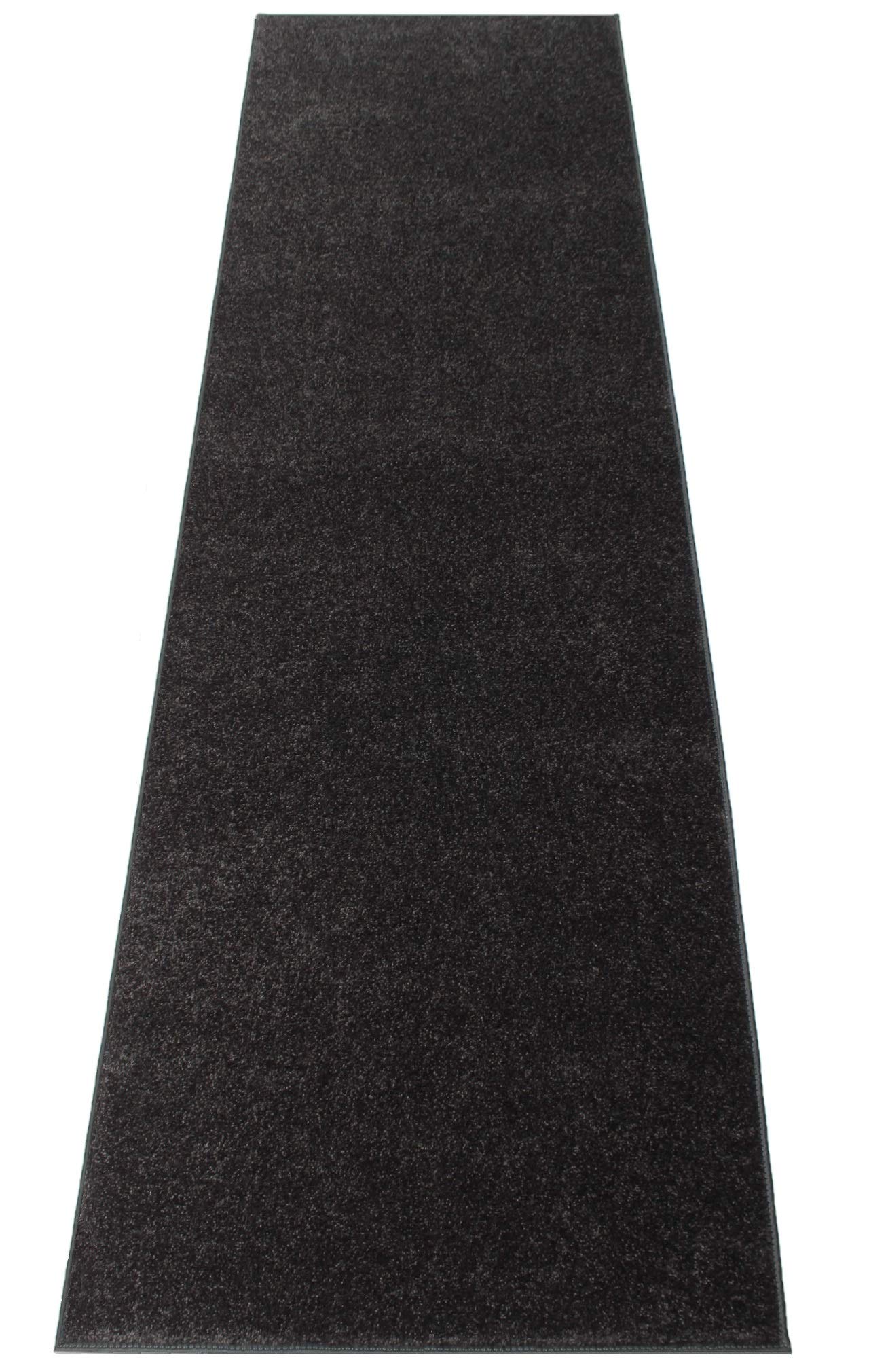 Event Carpet Aisle Runner - Quality Plush Pile Rug with Backing, Binding in Various Sizes (4 X 15 ft, Black)