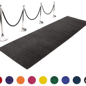 Event Carpet Aisle Runner - Quality Plush Pile Rug with Backing, Binding in Various Sizes (4 X 15 ft, Black)