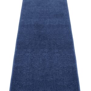 Event Carpet Aisle Runner - Quality Plush Pile Rug with Backing, Binding in Various Sizes (3 X 35 ft, Dark Blue)