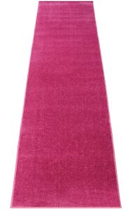 event carpet aisle runner - quality plush pile rug with backing, binding in various sizes (3 x 30 ft, pink)