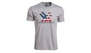 vortex men's stars and bars shirt, grey, small