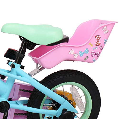 DRBIKE Doll Bike Seat Bicycle Seat with Decorate Yourself Decals for Girls Bike, Doll Carrier Fits Standard Sized Dolls and Stuffed Animals, Bike Attachment, Kids Bike Accessories Pink