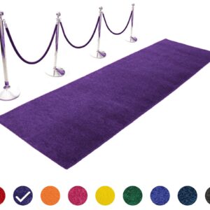 Event Carpet Aisle Runner - Quality Plush Pile Rug with Backing, Binding in Various Sizes (4 X 35 ft, Purple)