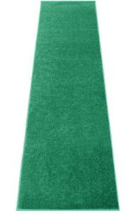 event carpet aisle runner - quality plush pile rug with backing, binding in various sizes (6 x 25 ft, green)