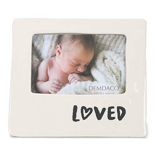 DEMDACO Black & White Loved 5 x 7 Photo Table Top Frame Holder