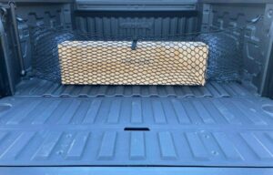 envelope style trunk mesh cargo net for gmc sierra 2013-2024, automotive exterior accessories - premium car trunk storage organizers, cargo bed net for pickup truck, smart vehicle storage organizer