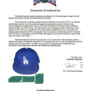 Sandy Koufax Signed Vintage autograph Dodgers Hat rick monday russell cbm COA - Autographed Hats