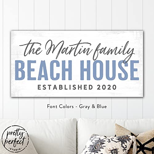 Customizable Beach House Sign, Personalized Beach Condo Wall Art for New Beach Home Gifts, Large Beach Family Established Framed Wall Art 10"x20"