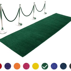 Event Carpet Aisle Runner - Quality Plush Pile Rug with Backing, Binding in Various Sizes (4 X 40 ft, Green)