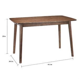 CangLong Mid-Century Home Kitchen Table Desk with Solid Legs for Dining Room, set of 1, Espresso