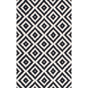 nuLOOM Kellee Hand Tufted Geometric Wool Area Rug, 8x11, Black