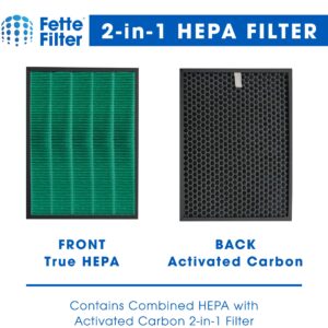 400/400S Replacement Filter for Coway AIRMEGA Max2 400 400S 400(G) 400S(G) Air Purifier, Max2 Green True HEPA and Active Carbon Filter Set, AP-2015-FP, 2 Pack