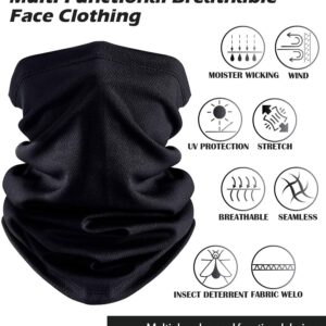 SATINIOR 8 Pieces Colorful Face Coverings Face Gaiters Neck Gaiter Headwear for Outdoor Cycling Fishing (Black, Grey, Blue, White, Khaki, Dark Grey, Navy Blue, Army Green)