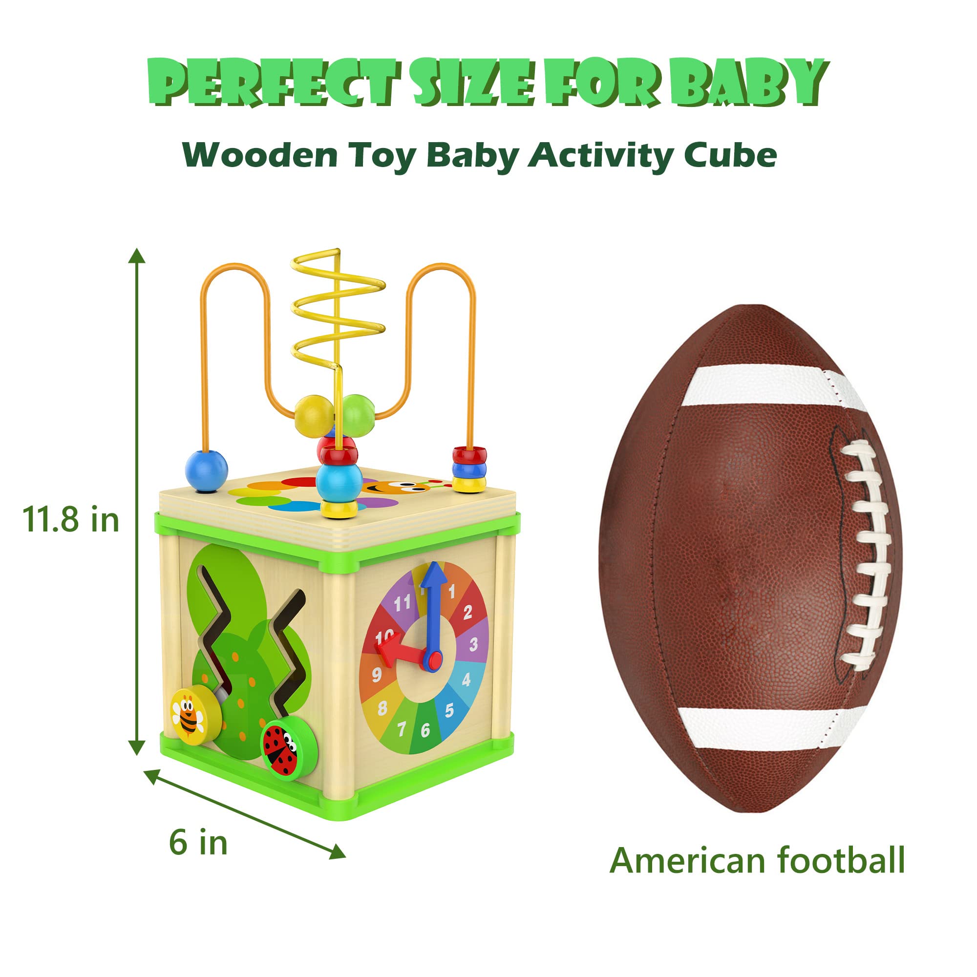 TOP BRIGHT Montessori Toys for 1 Year Old Boy Girl, Wooden Activity Cube Toys for 1 Year Old Girl Gift, Educational One Year Old Toys Learning Baby Toys for 12 Months