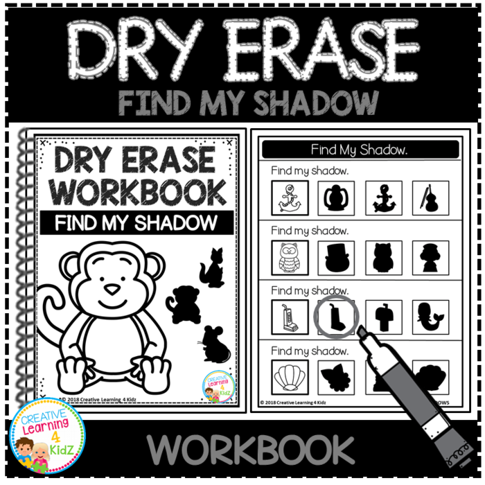 Dry Erase Workbook: Find My Shadow