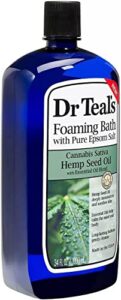 dr teal's hemp seed oil foaming bath (1 bottle, 34oz) - cannabis sativa hemp seed oil - essential oils blended with pure epsom salt eases any aches & pains while deeply moisturizing your skin