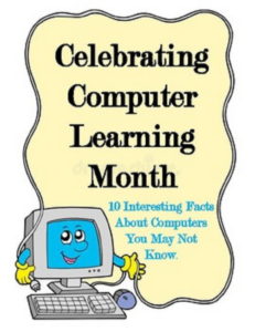 october is computer learning month bulletin board set