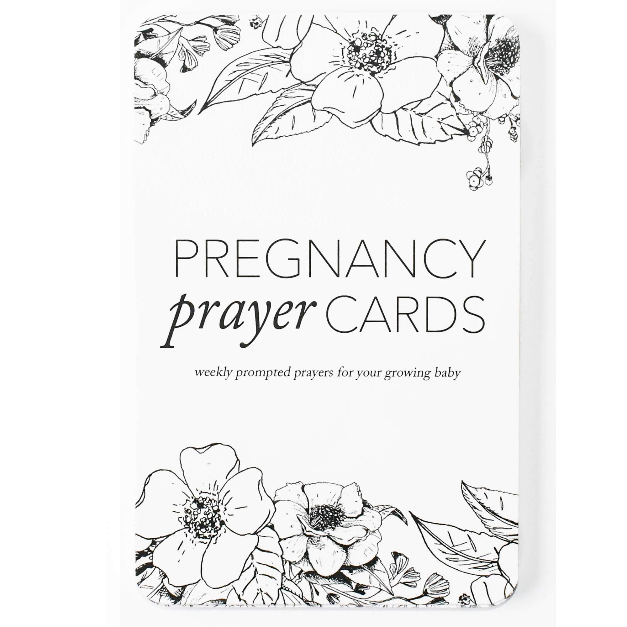 Pregnancy Prayer Cards for Parents/Grandparents (20 Cards) by Duncan & Stone - One-of-a-Kind Pregnancy Congratulations Gift - Bible Verse Cards - New Mom Essential (Black & White, Without Stand)