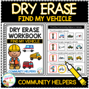 dry erase community helper workbook: find my vehicle