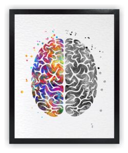 dignovel studios 11x14 unframed brain creativity inspiration watercolor art print poster housewarming wall giclee office home decor dn526