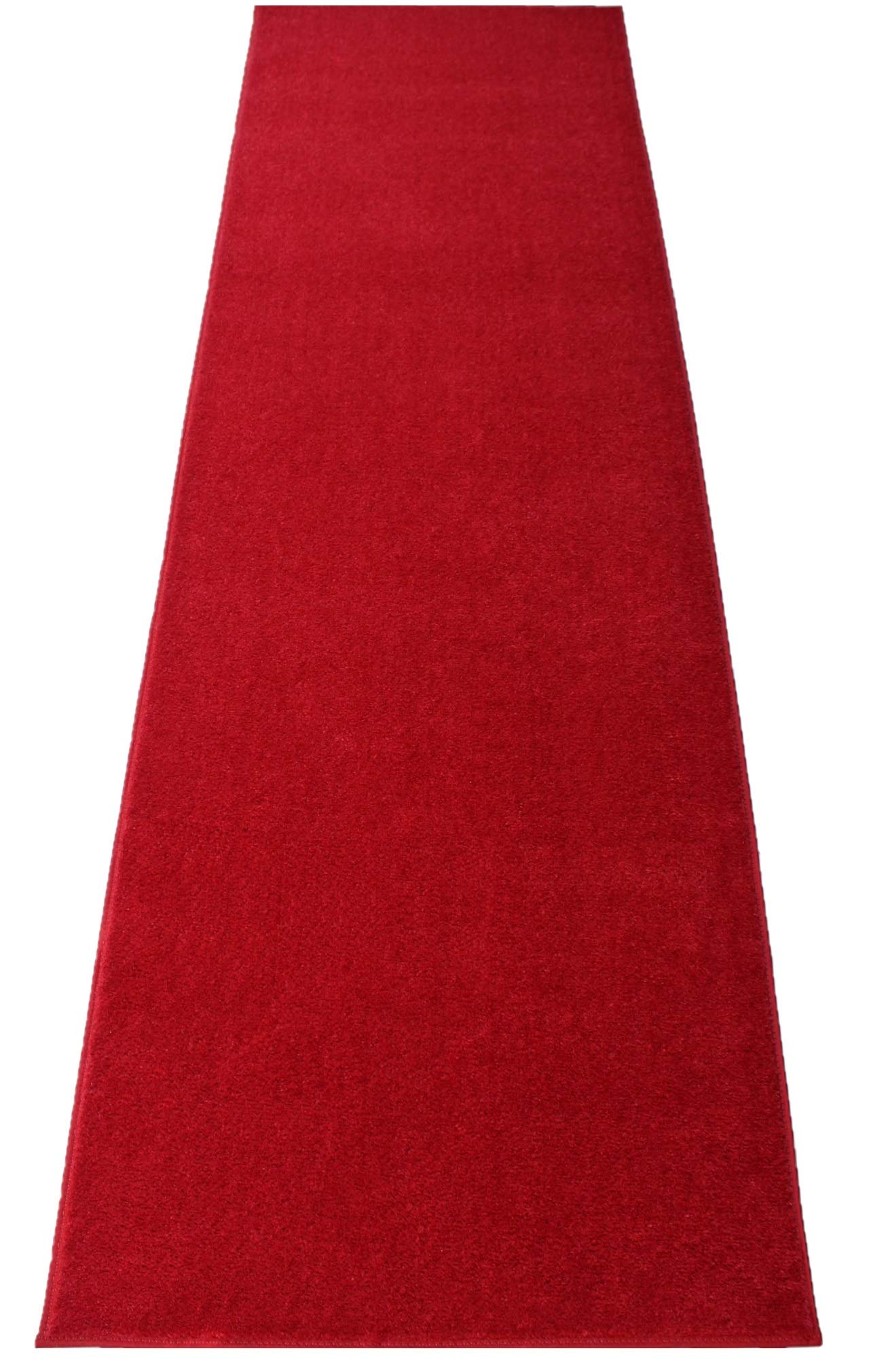 Event Carpet Aisle Runner - Quality Plush Pile Rug with Backing, Binding in Various Sizes (4 X 45 ft, Red)