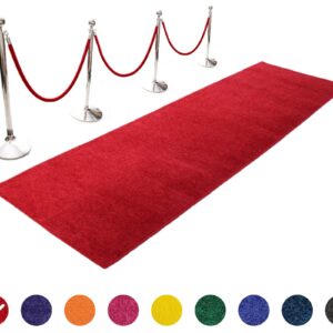 Event Carpet Aisle Runner - Quality Plush Pile Rug with Backing, Binding in Various Sizes (4 X 45 ft, Red)