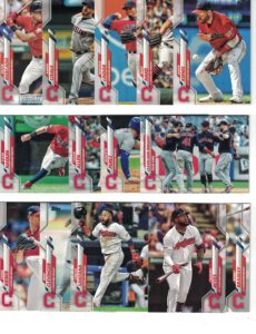 cleveland indians/complete 2020 topps indians baseball team set! (24 cards) series 1 and 2