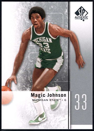 2011-12 SP Authentic Basketball #10 Magic Johnson Michigan State Spartans Official NCAA Trading Card From Upper Deck