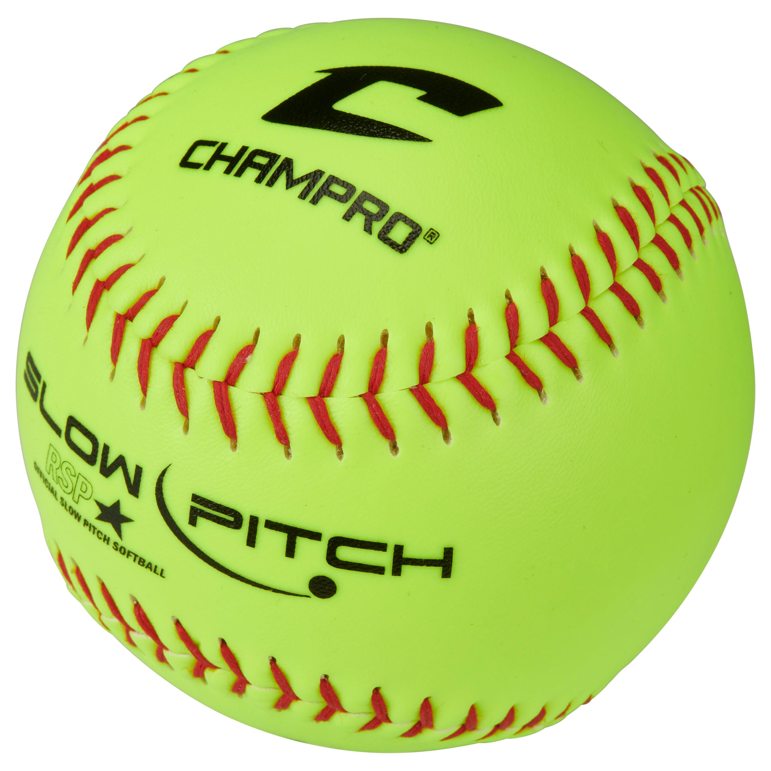 Champro 12" Slow Pitch Practice Softballs with Flat Seams and Durahide Cover, 12 Pack