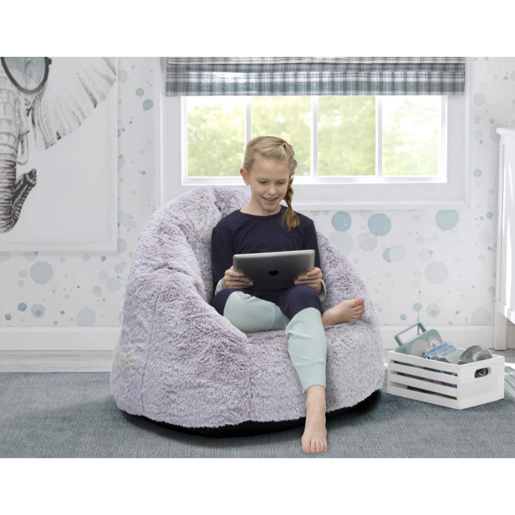 Delta Children Snuggle Foam Filled Chair, Kid Size (For Kids Up To 10 Year Old), Grey