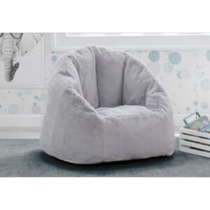 Delta Children Snuggle Foam Filled Chair, Kid Size (For Kids Up To 10 Year Old), Grey