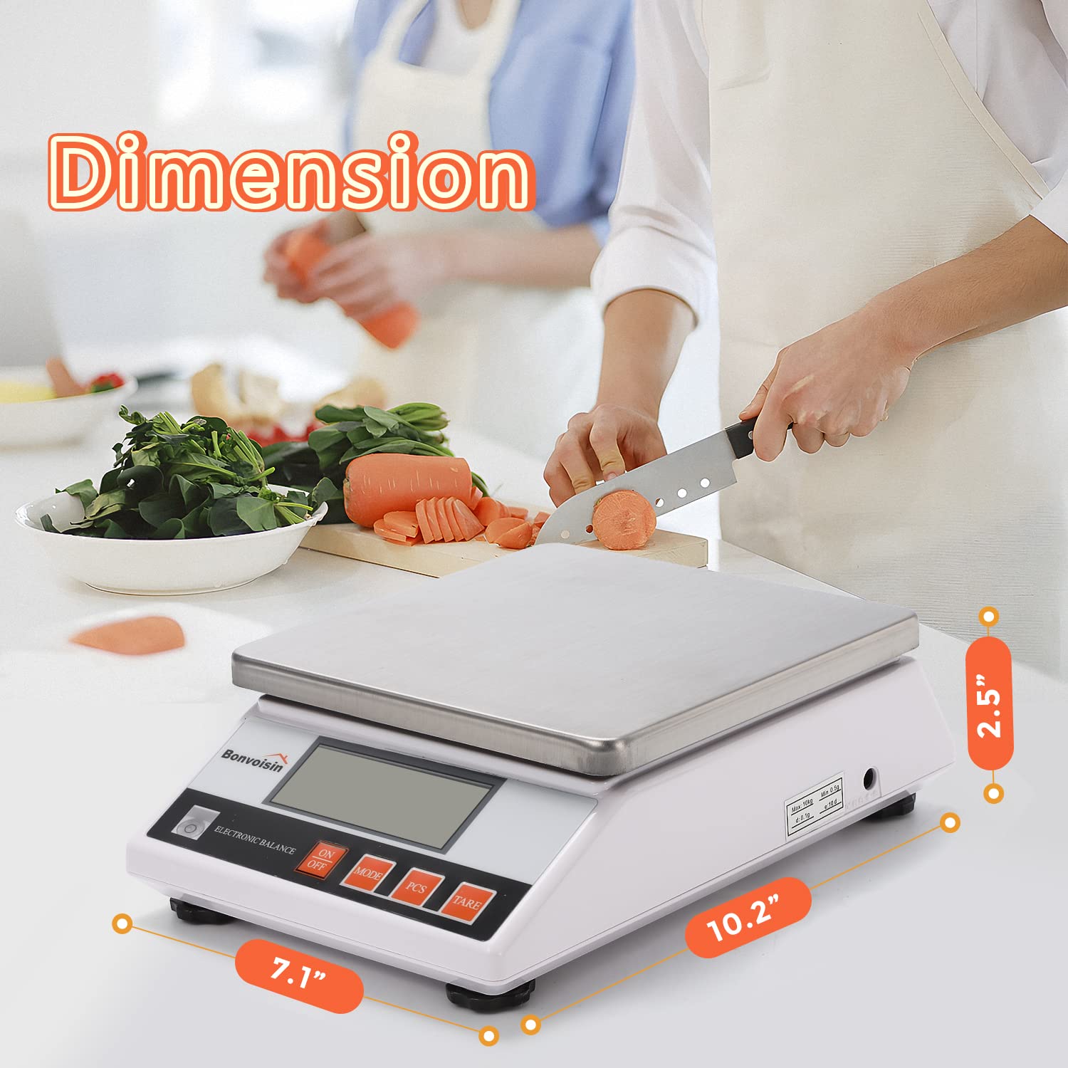 Bonvoisin Precision Scale 10kgx0.1g Digital Lab Scale Accurate Electronic Balance Portable Laboratory Analytical Balance Industrial Counting Scale Jewery Kitchen Scale CE Certified(10kg, 0.1g)