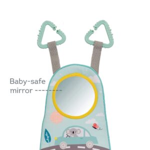 Baby Car Seat Toys for Infants with Mirror, Carseat Toys Steering Wheel with Music Lights & Driving Sounds Car Seat Toy for Babies 6 to 12 Months Develops Emotional Intelligence Senses & Motor Skills