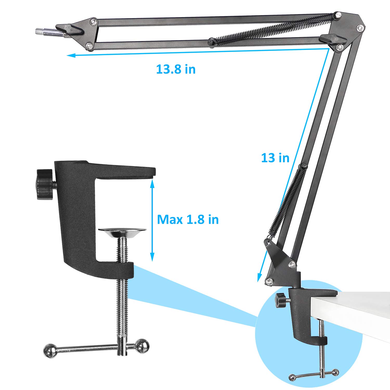 Microphone Boom Arm Stand - Heavy Duty Mic Stand for Microphones, Swivel Mount Compatible with Shock Mounts by YOUSHARES